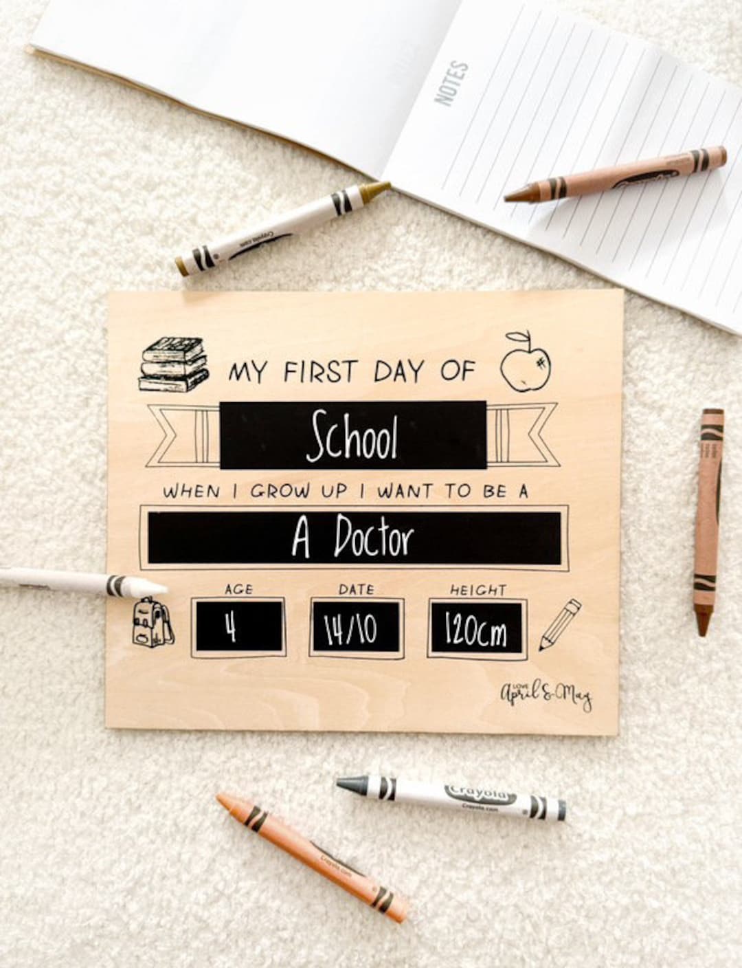My First Day Board - Etsy