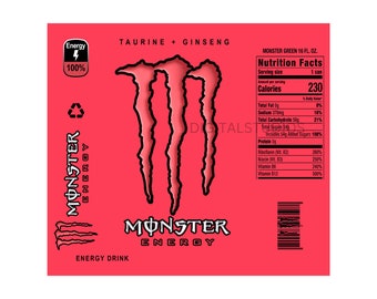 Black MONSTER Energy Drink 20oz Tumbler Wrap - Etsy