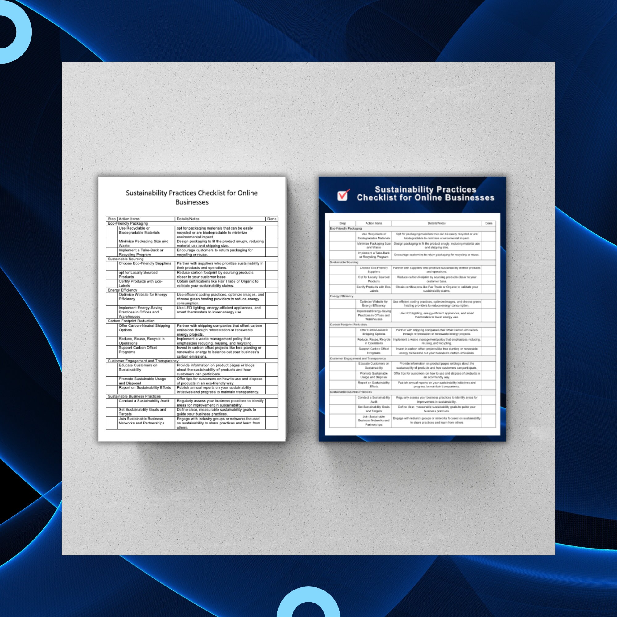 Sustainability Practices Checklist - Your Footprint for Success ...