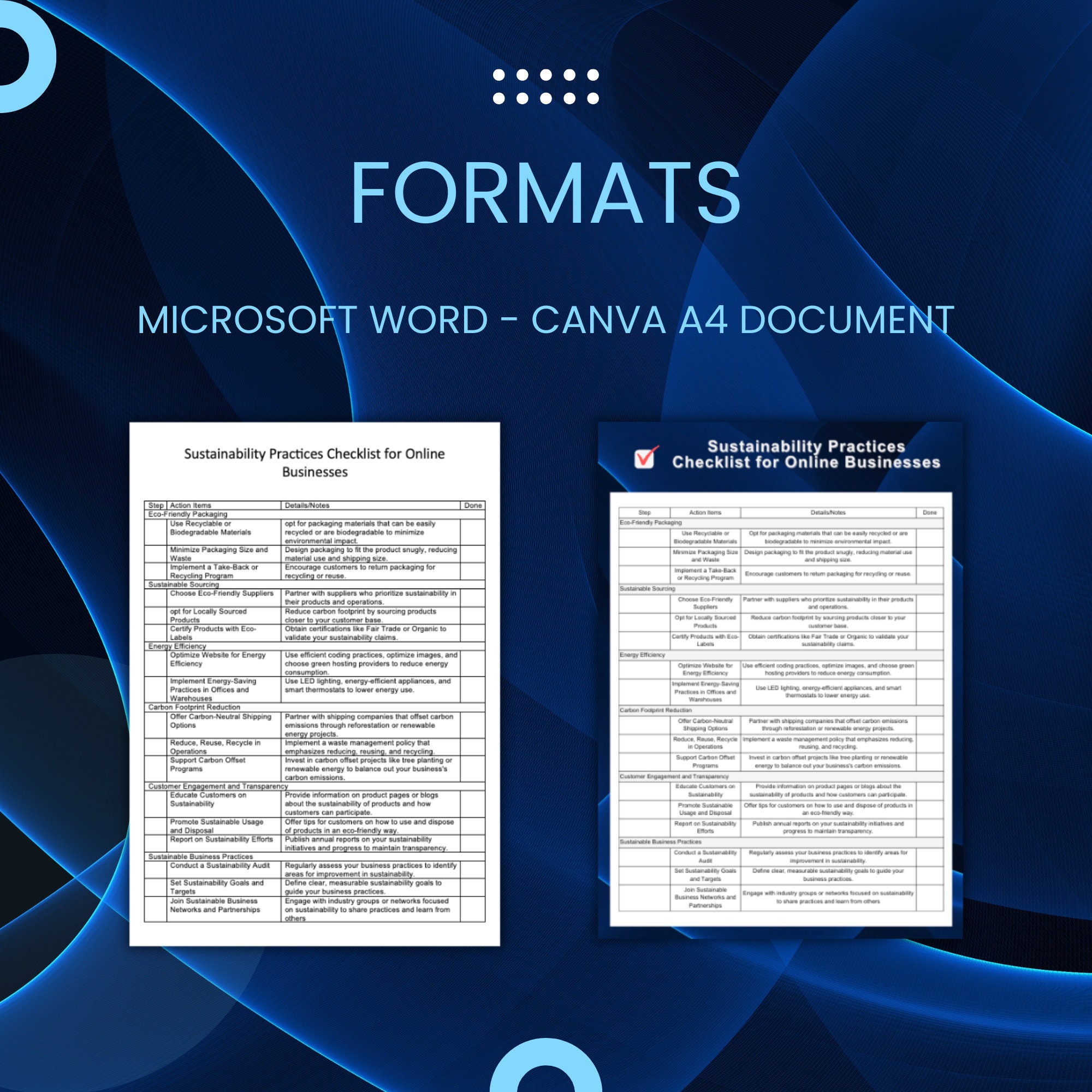 Sustainability Practices Checklist - Your Footprint for Success ...
