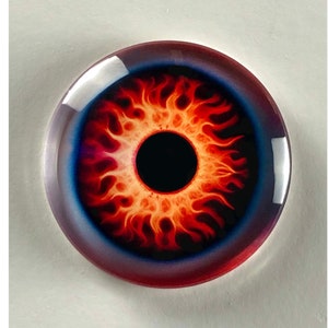 Fiery Eye / Flaming Eye / Wire Wrapping Pendant / Demon Eye / Glass ...