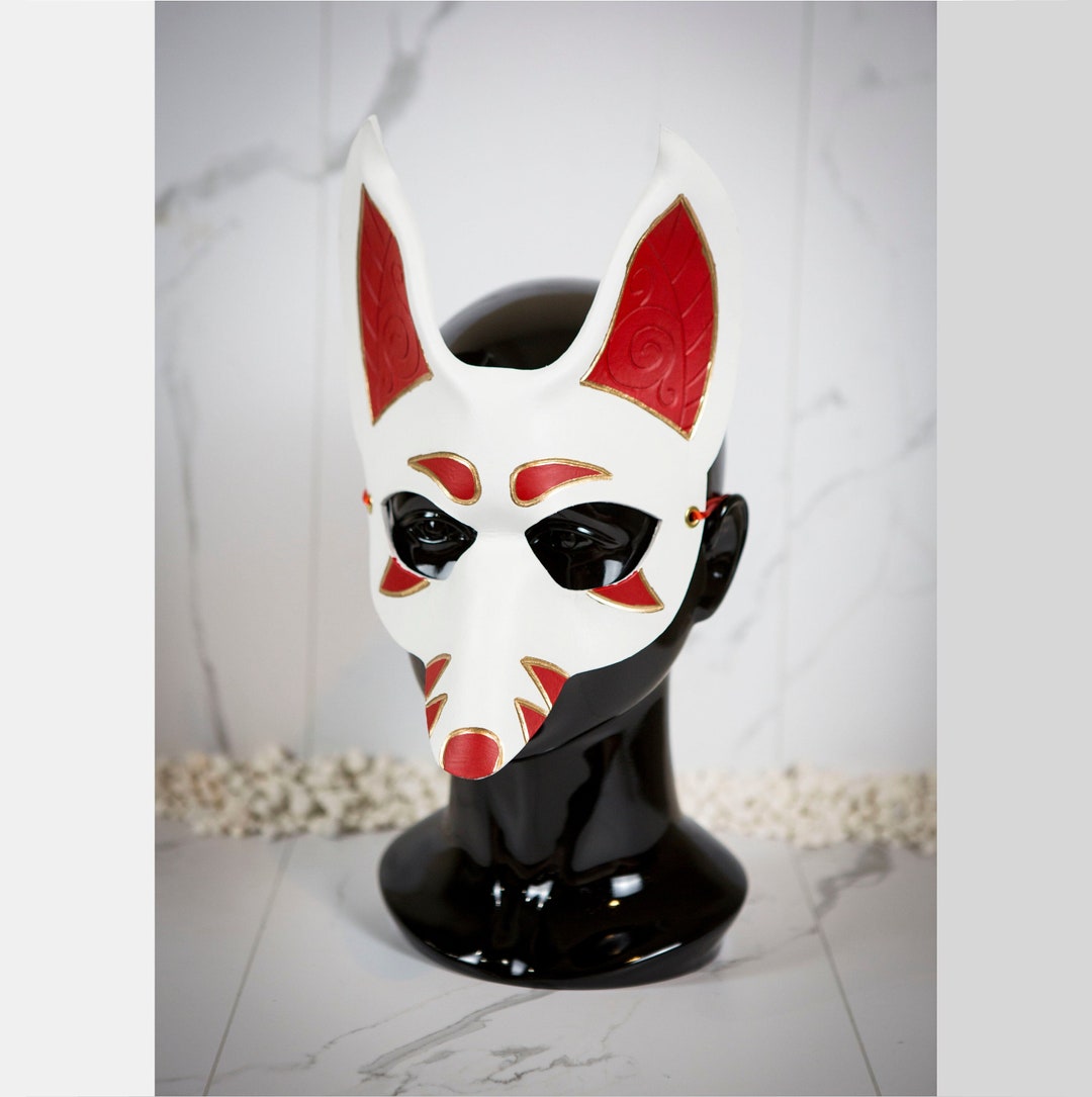 Leather Kitsune Mask / Leather Fox Mask / Leather Jackal Mask / Wolf ...