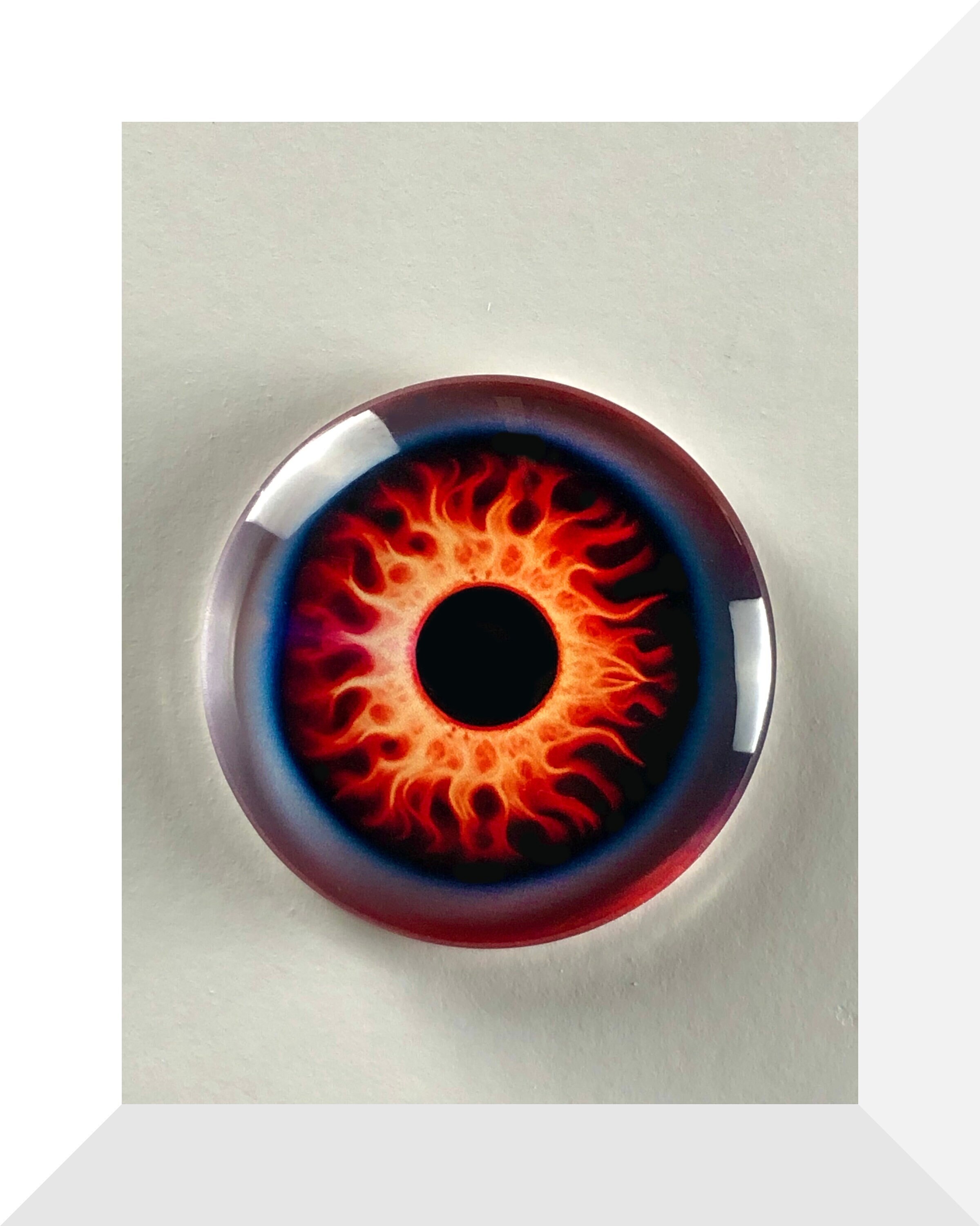 Fiery Eye / Flaming Eye / Wire Wrapping Pendant / Demon Eye / Glass ...