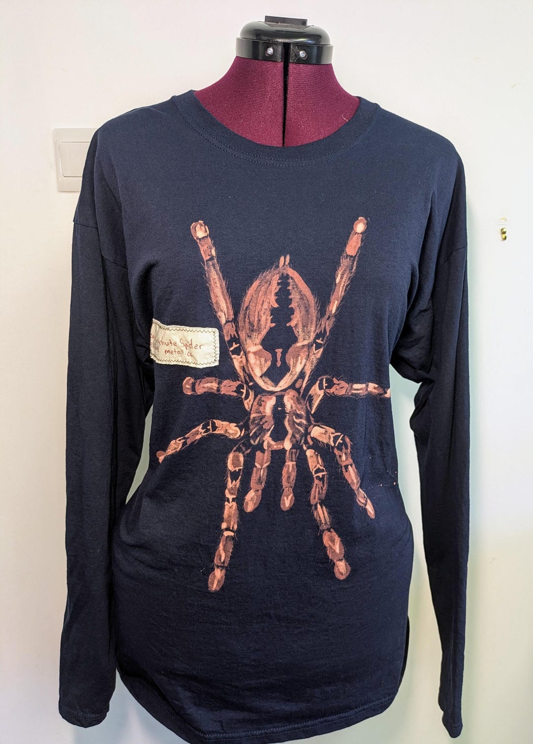 Peacock Parachute Spider Hand Bleached Long Sleeve Shirt - Etsy