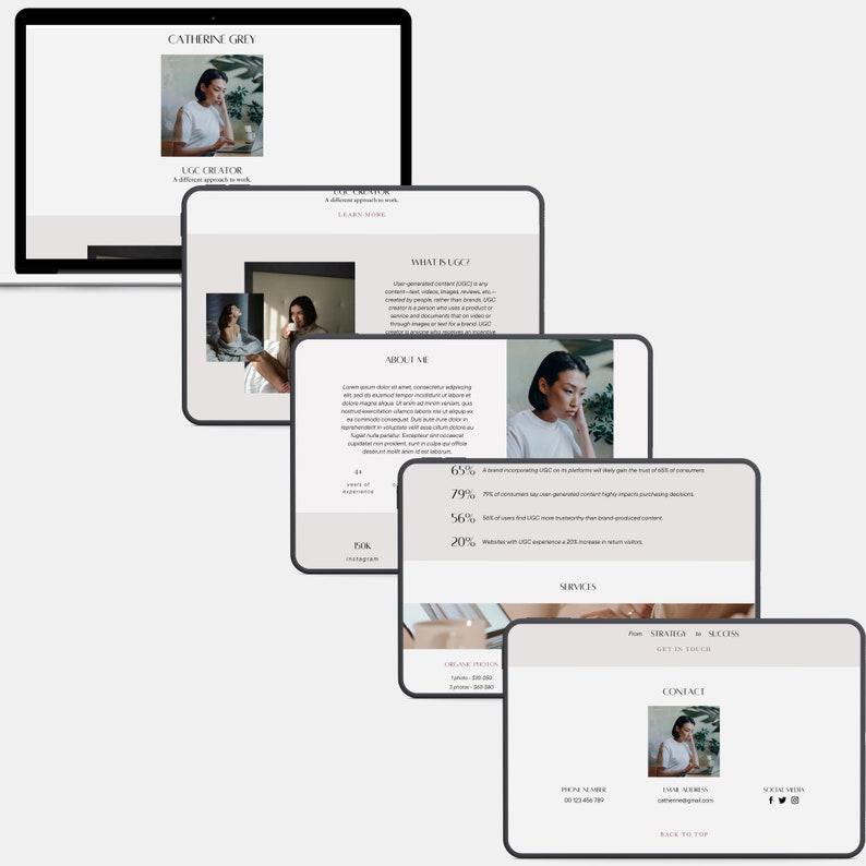 UGC Portfolio Template for Beginners, Minimal UGC Web, UGC Website ...