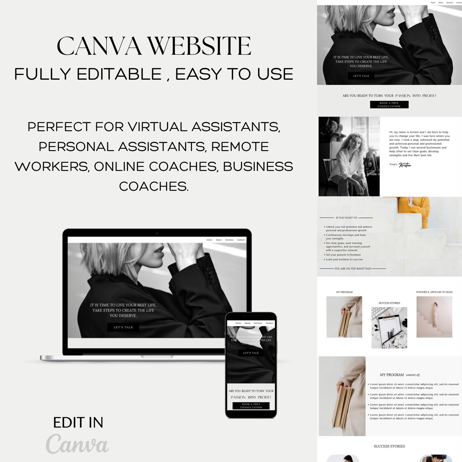 Virtual Assistant Website Template, Personal Assistant Website Template ...