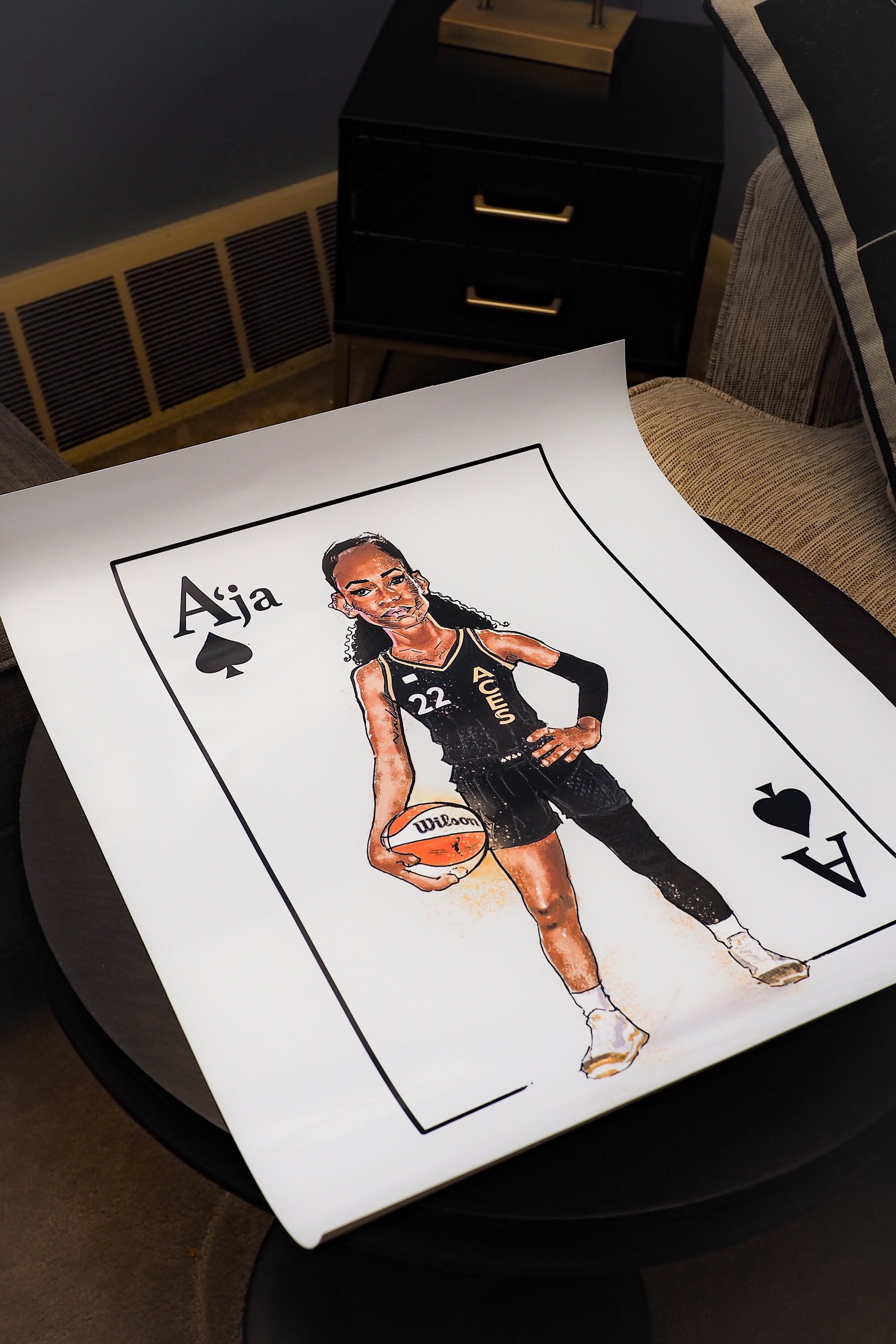 A'ja Wilson Illustration Wall Poster - Etsy