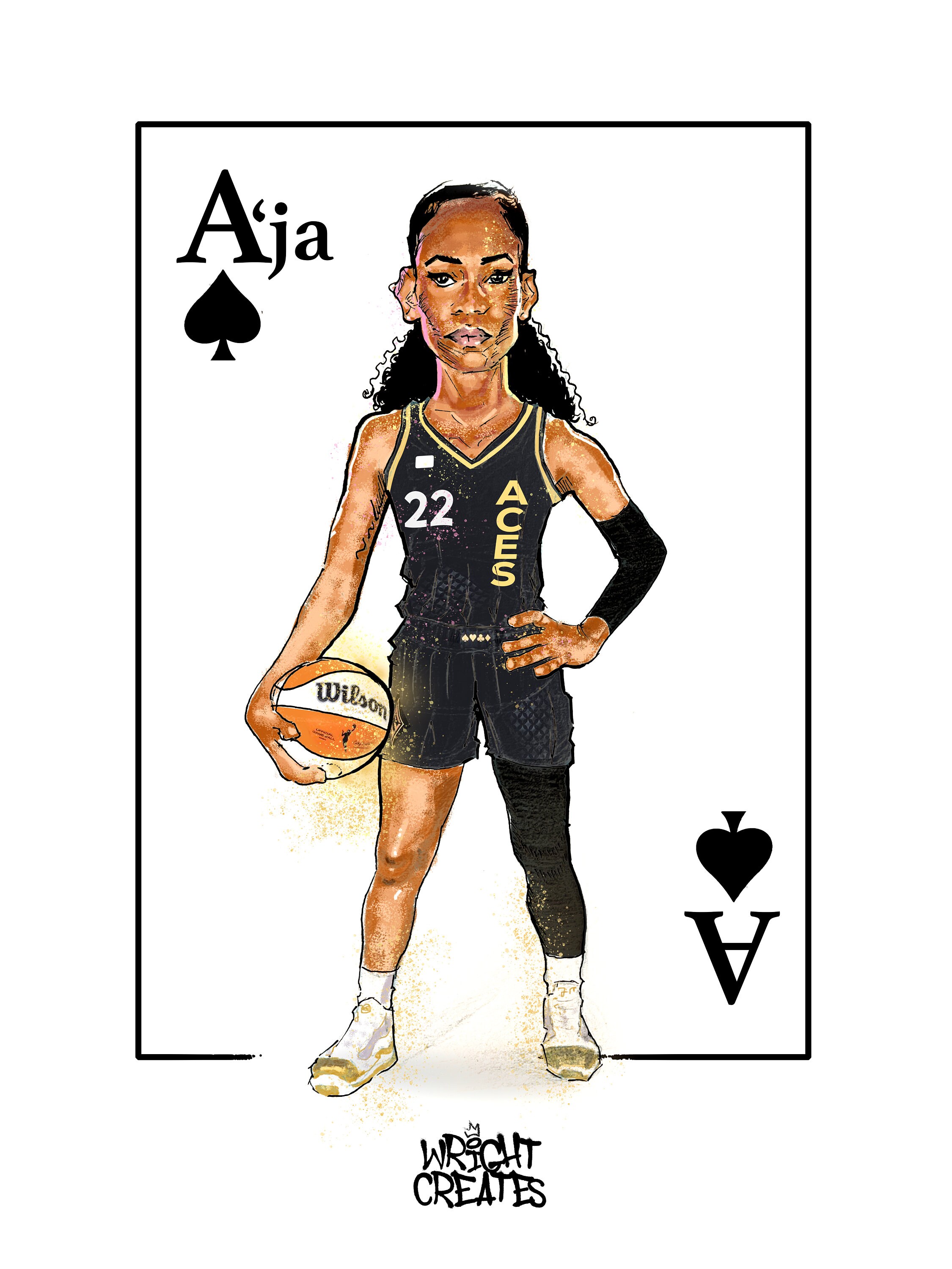 A'ja Wilson Illustration Wall Poster - Etsy