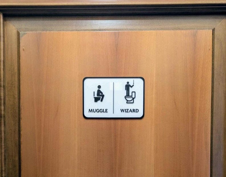 Funny Wizard/muggle Bathroom Sign Inspired by Harry Potter - Etsy UK
