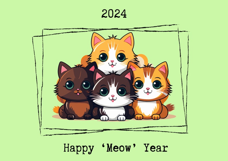 2024 Cat-themed Printable Monthly Calendar Pastel Colour Calendar Cute ...