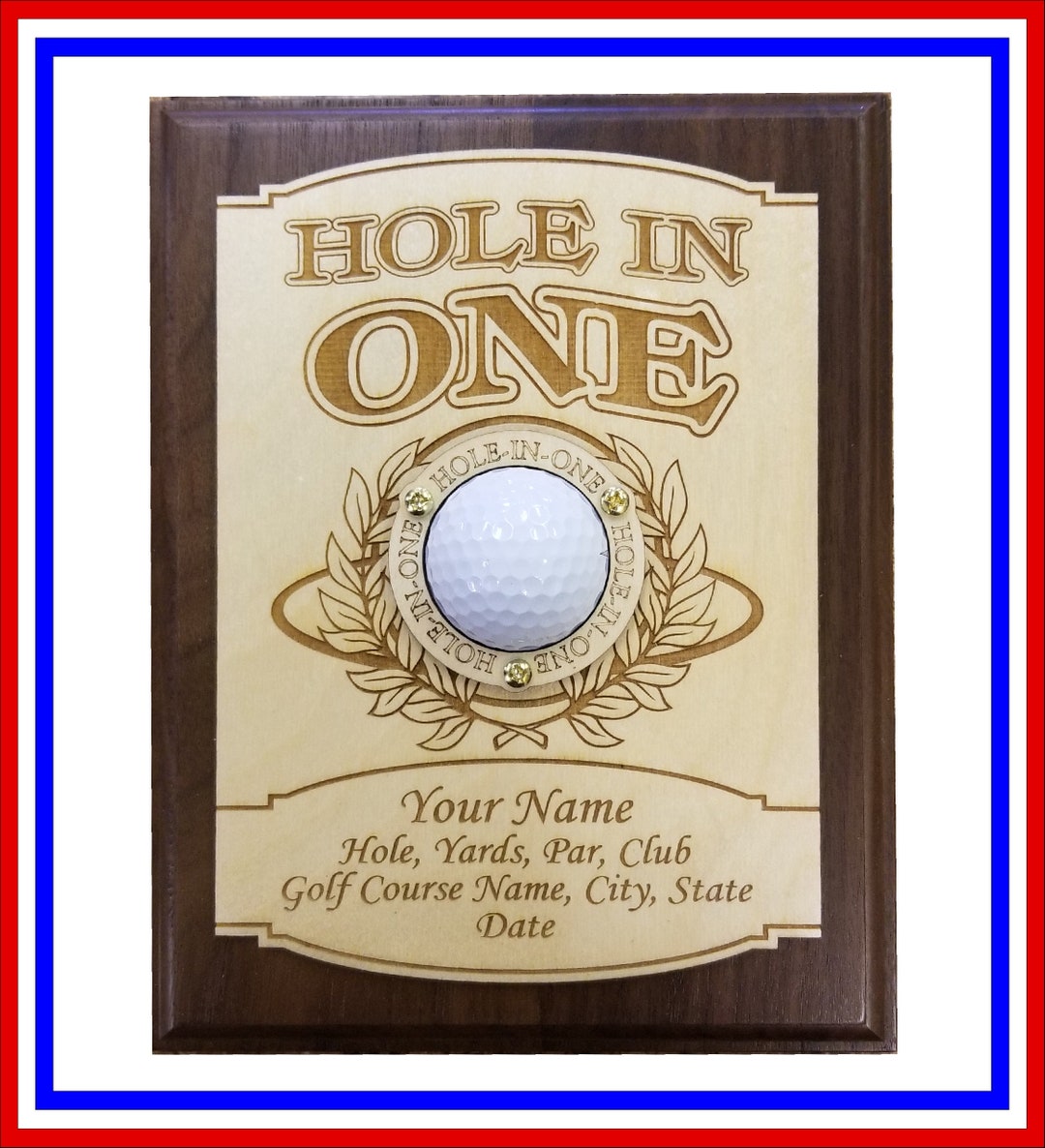 Hole in One Plaque Award Trophy Golf Ball Holder, First Eagle - Etsy