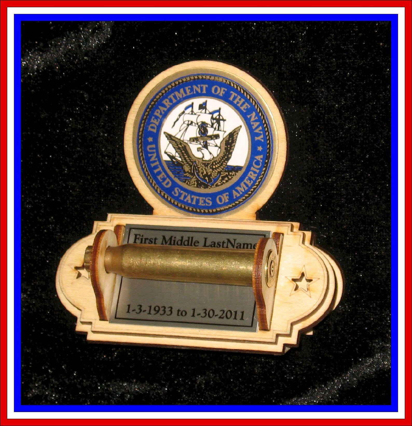 21 Gun Salute Military Funeral Bullet Shell Casing Display Holder, Army ...