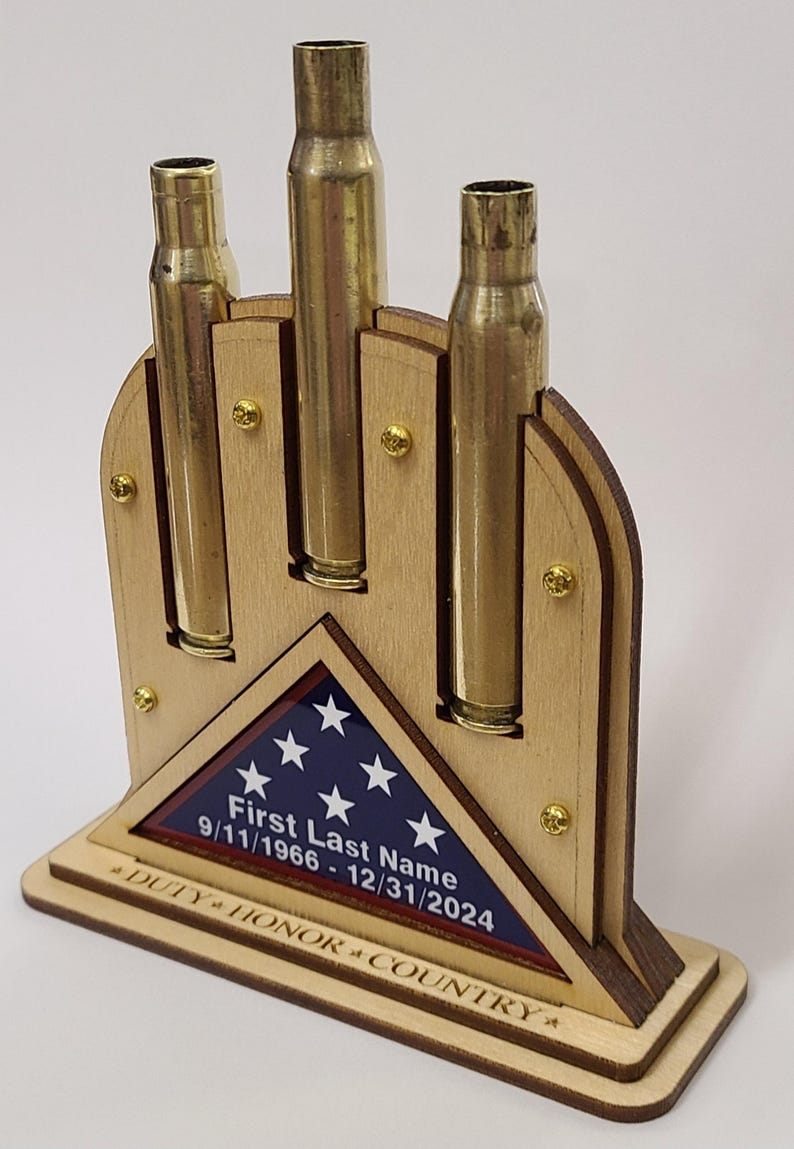 21 Gun Salute Military Funeral Bullet Shell Casing Display Holder ...