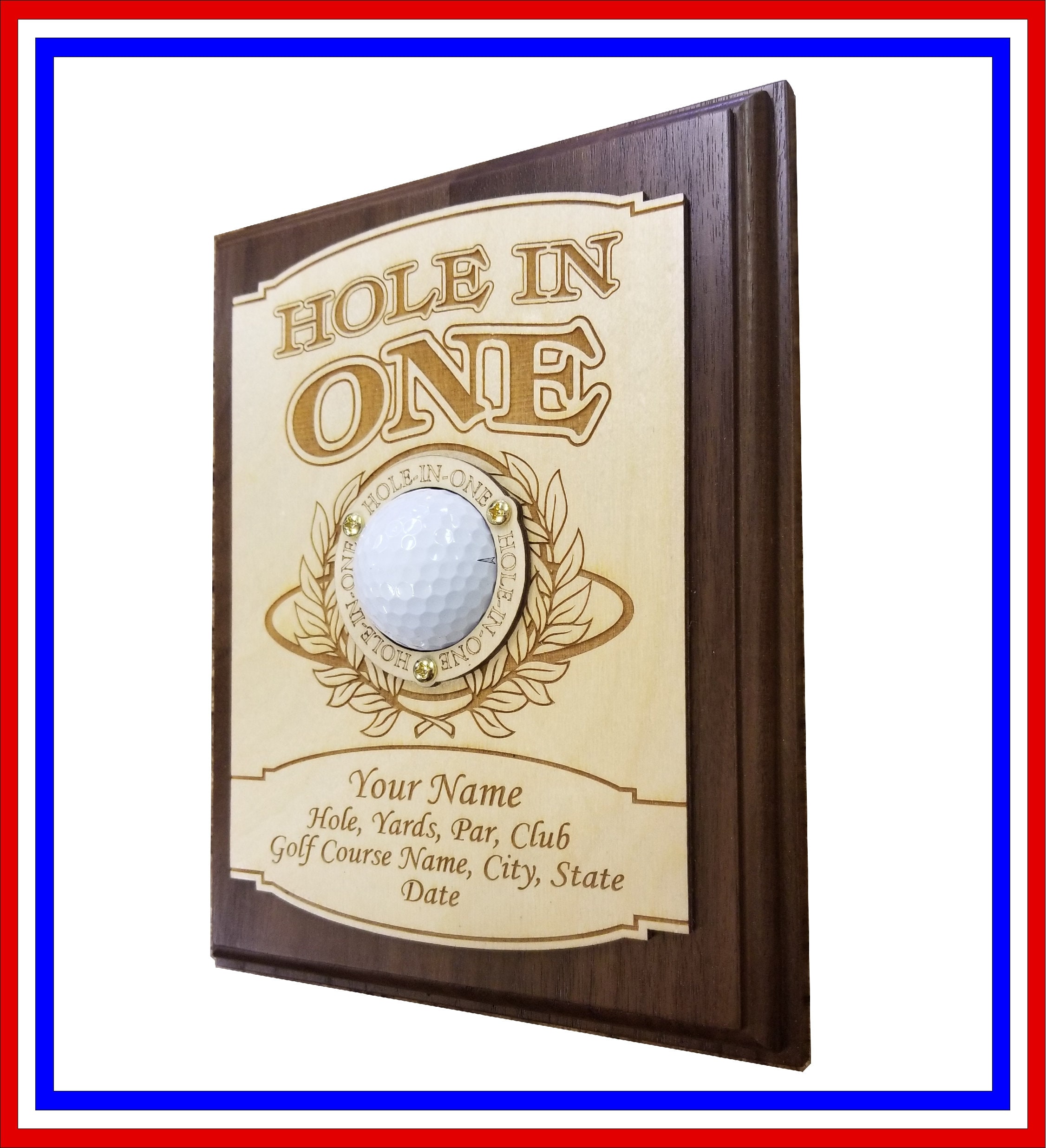 Hole in One Plaque Award Trophy Golf Ball Holder, First Eagle - Etsy