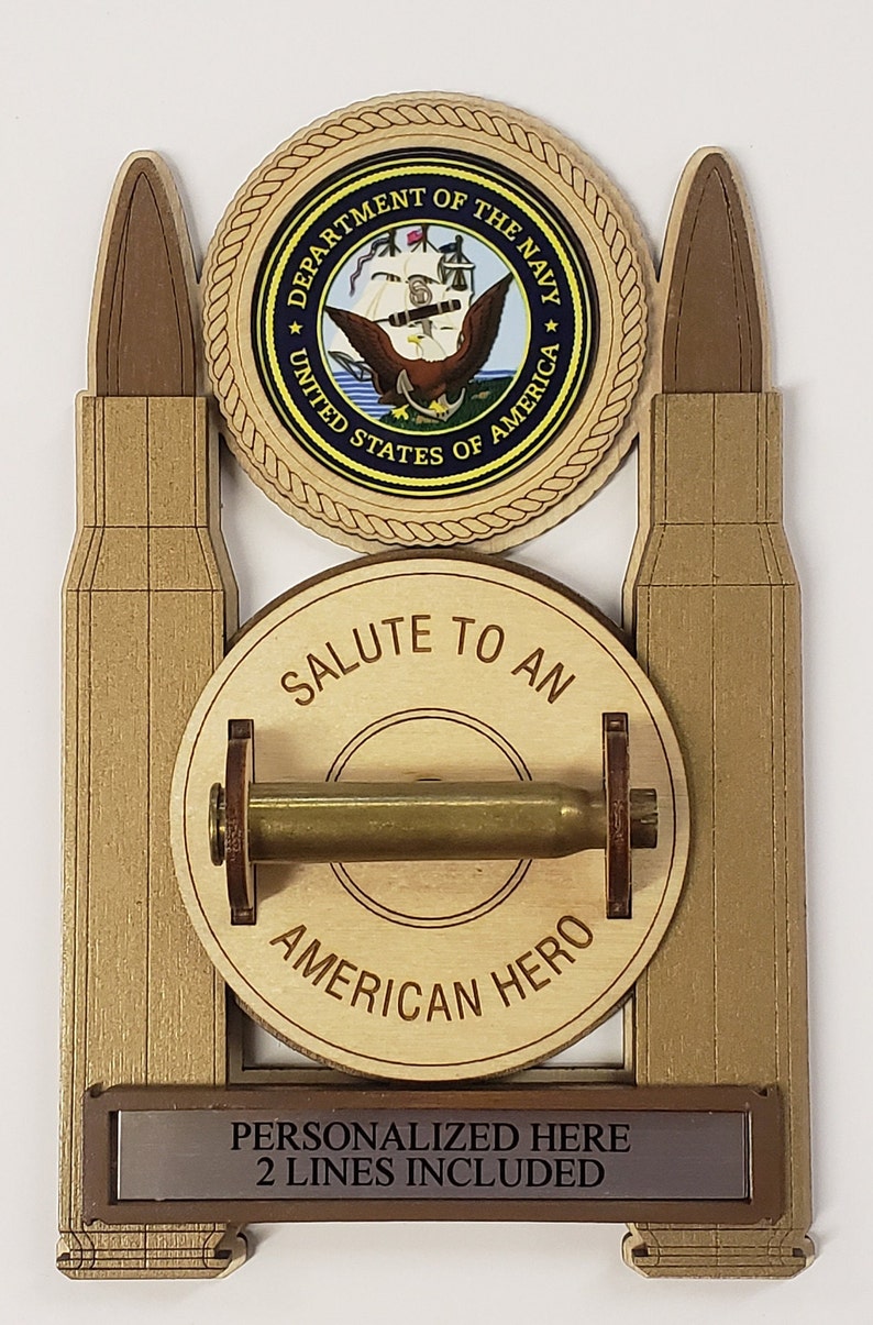 21 Gun Salute Funeral Shell Casing Wall Holder Army Navy Air Force ...