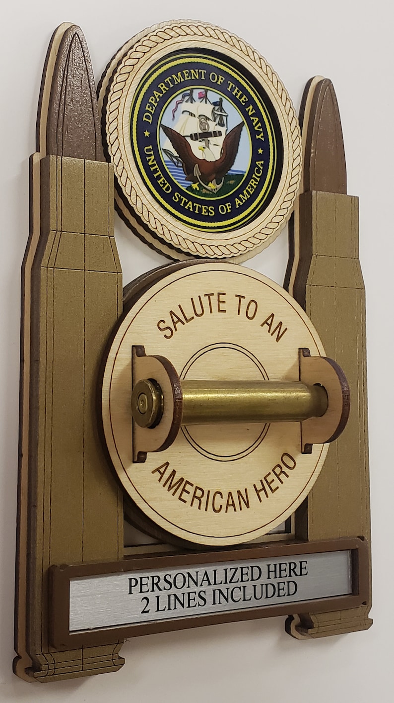 21 Gun Salute Funeral Shell Casing Wall Holder Army Navy Air Force ...