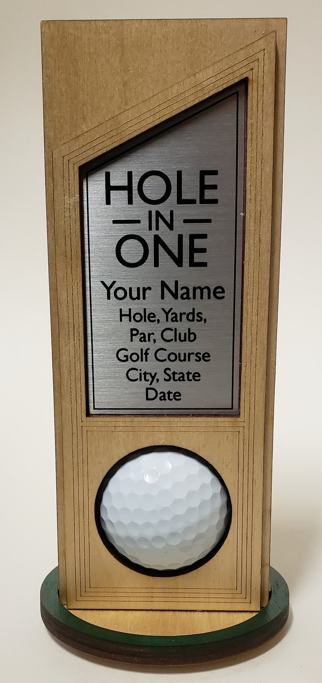 Hole in One Plaque Award Trophy Golf Ball Holder 2 Sided Display - Etsy
