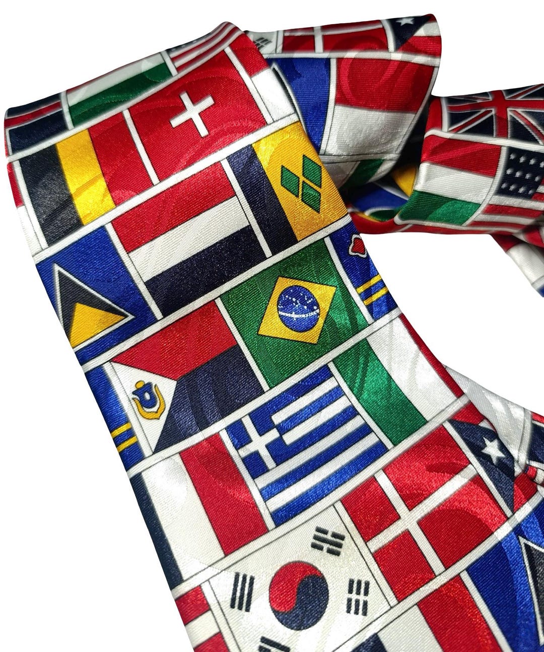 Vintage 90s World Flags Tie STEVEN HARRIS International Flag Necktie ...