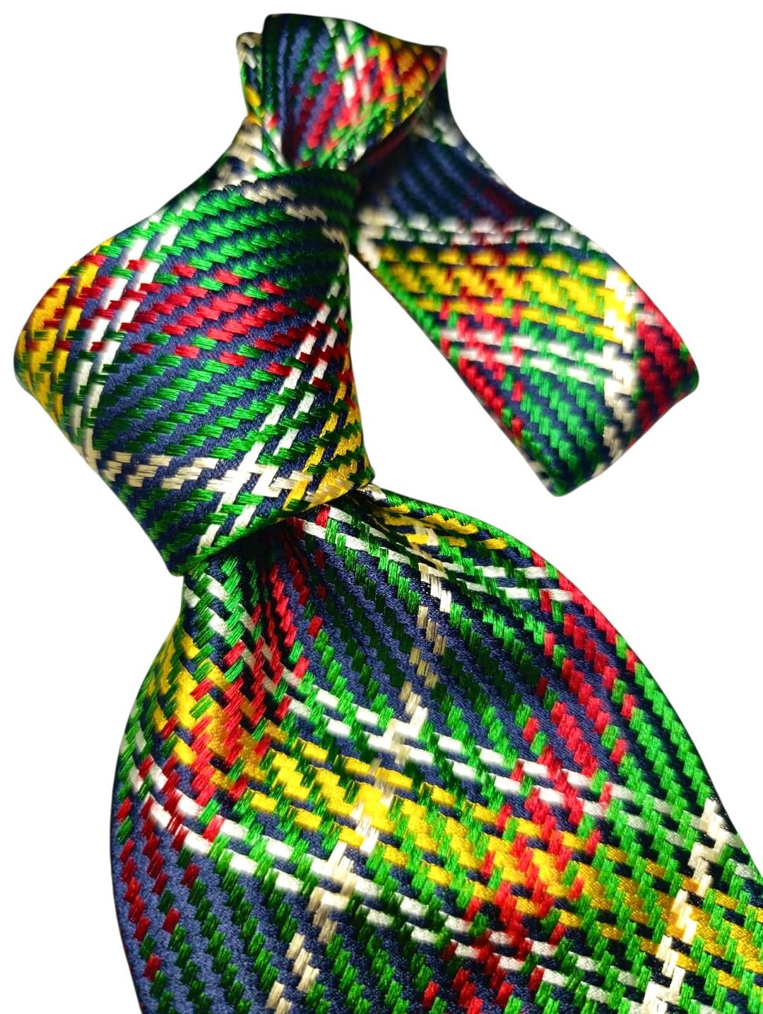 Vintage Massimo De Somenzi Tie 100% Silk Jaquard 90s Tartan Plaid ...