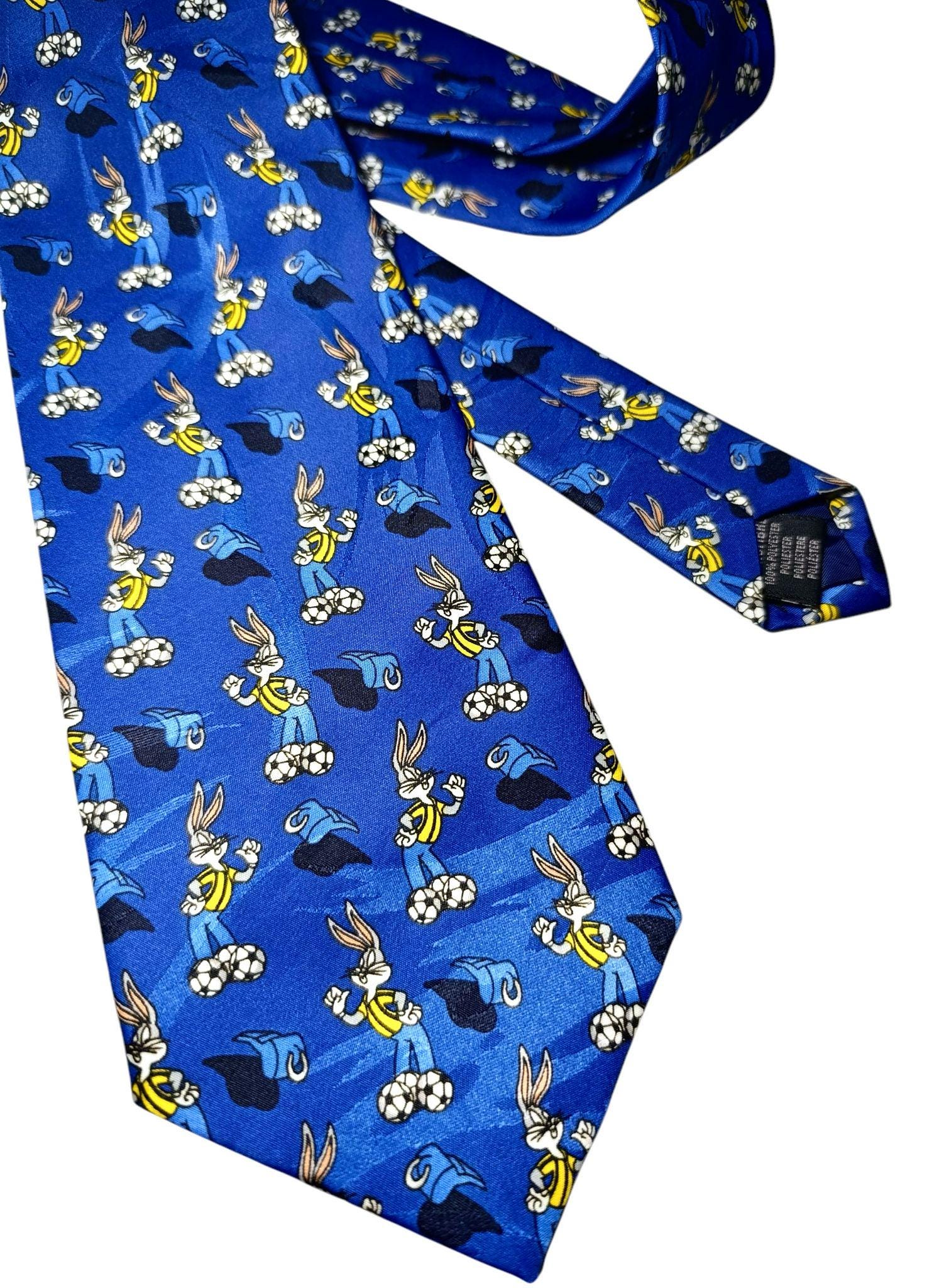 Rare 90s Looney Tunes Tie - Bugs Bunny Referee With Ball Design - Blue ...