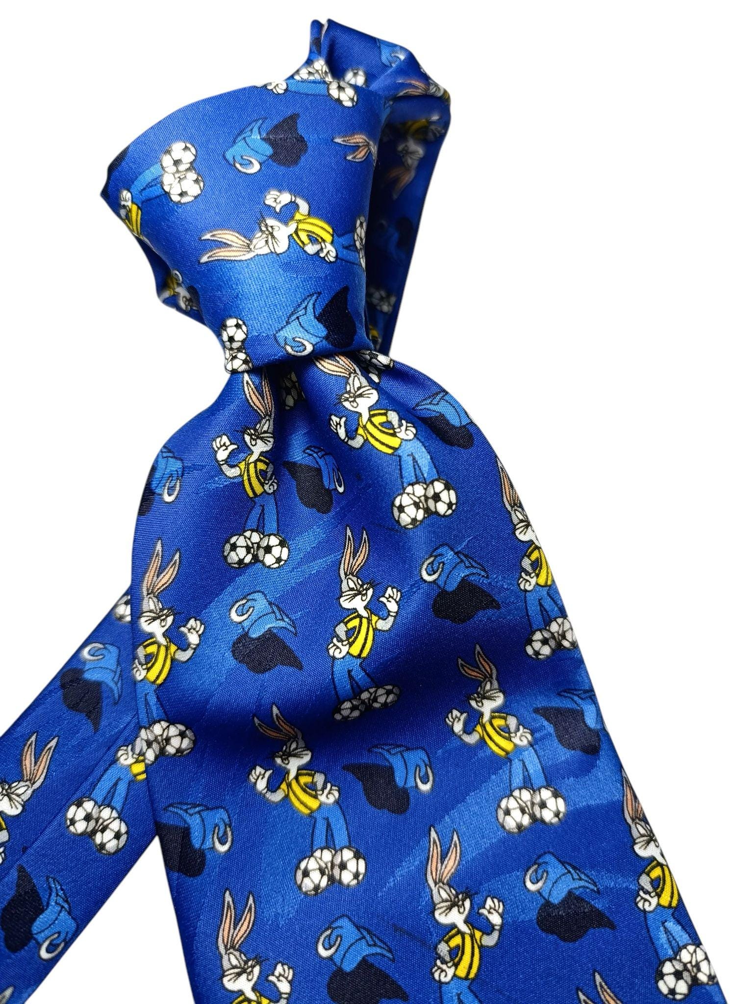 Rare 90s Looney Tunes Tie - Bugs Bunny Referee With Ball Design - Blue ...