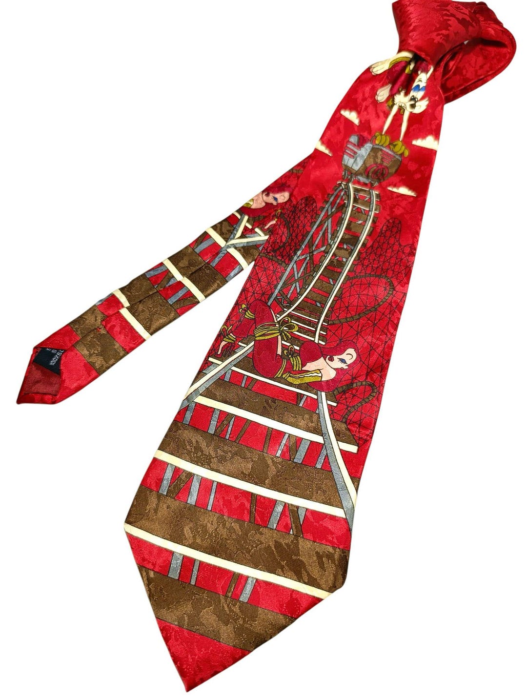 Rare 90s Roger Rabbit Silk Tie - Red & Brown Vintage - Perfect ...