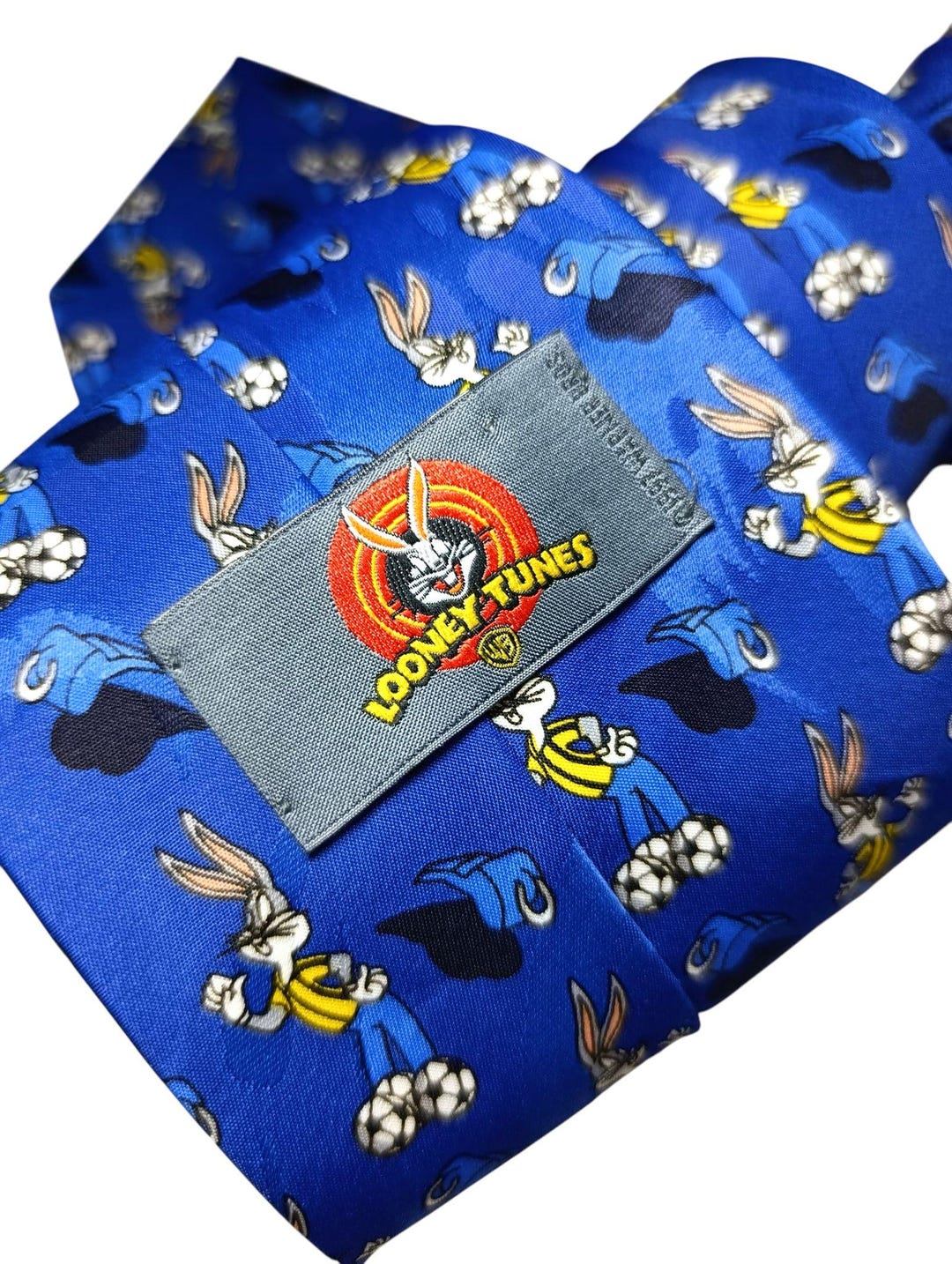 Rare 90s Looney Tunes Tie - Bugs Bunny Referee With Ball Design - Blue ...