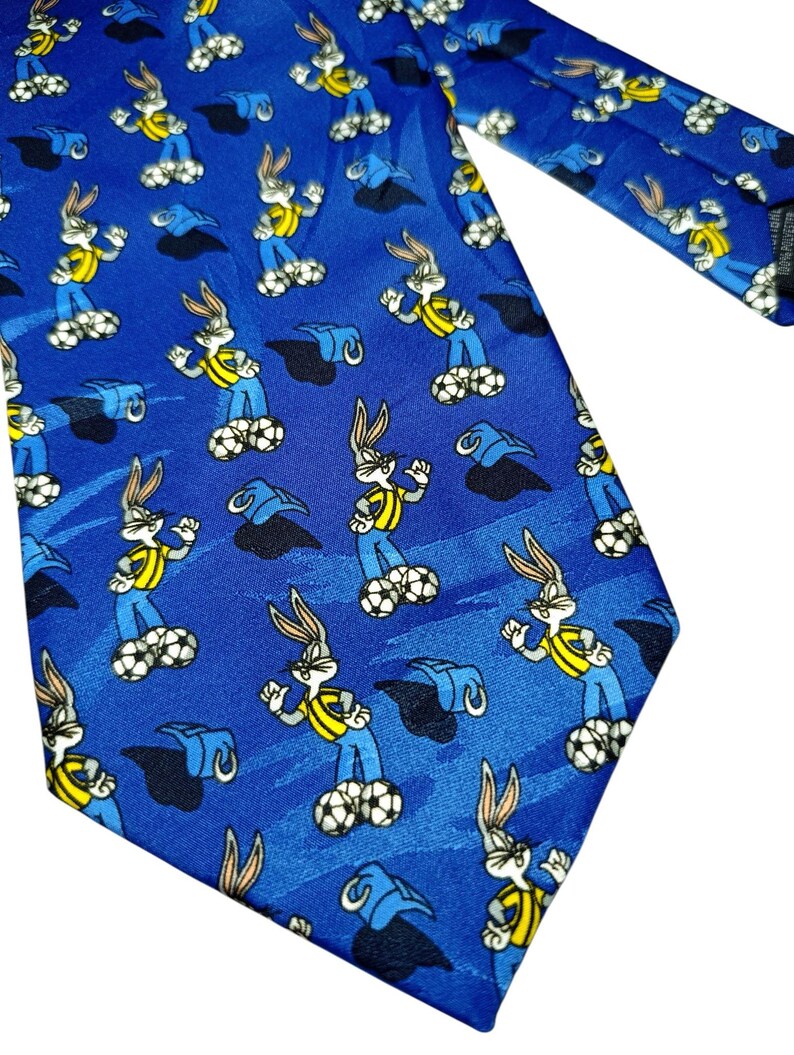 Rare 90s Looney Tunes Tie - Bugs Bunny Referee With Ball Design - Blue ...