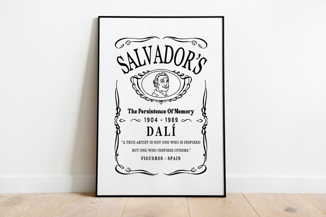 Salvador Dali Digital Typographic Wall Art - Etsy