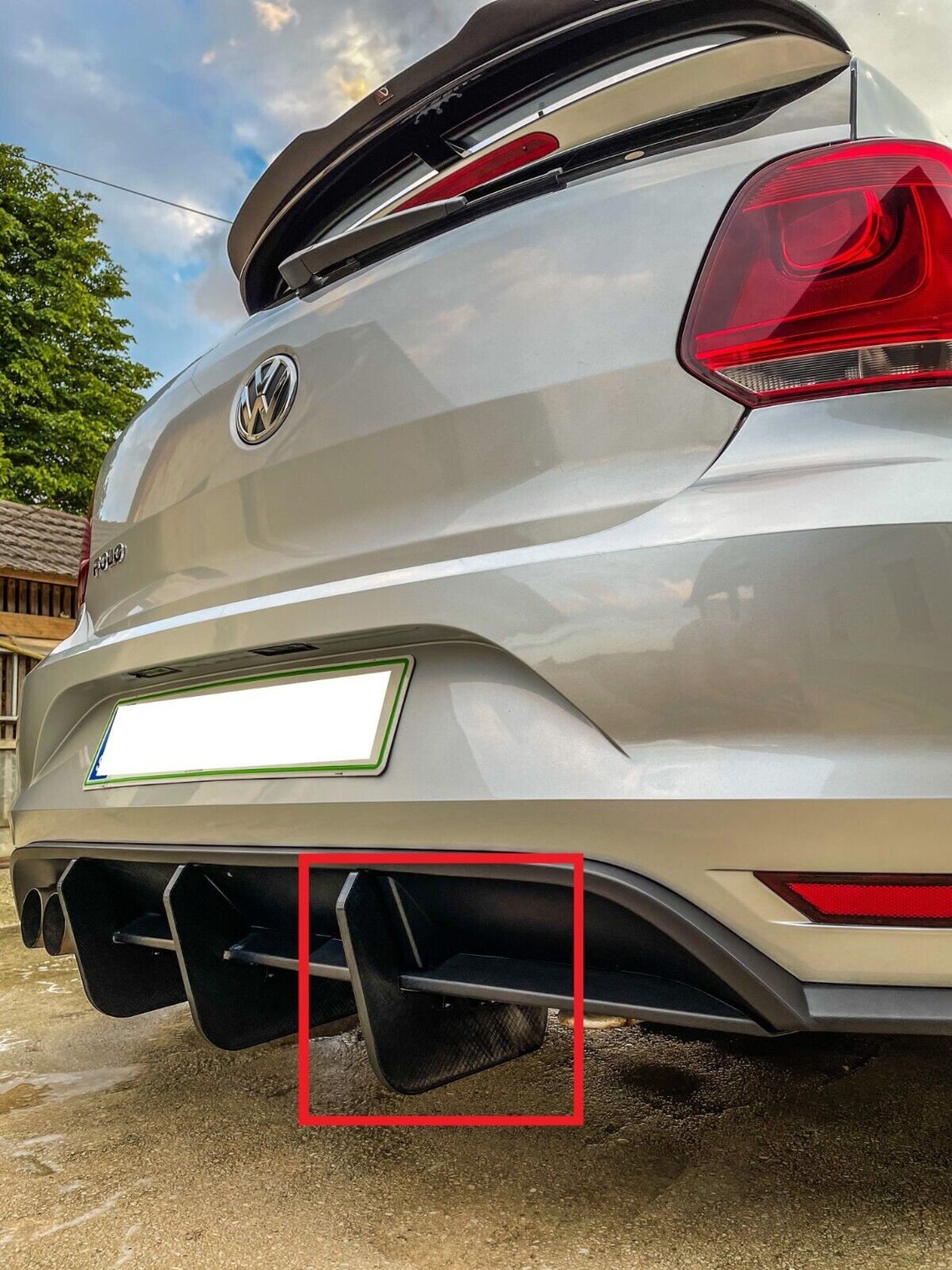 3x Rear Bumper Diffuser Spoiler Lip for Volkswagen VW Polo Gti/look ...