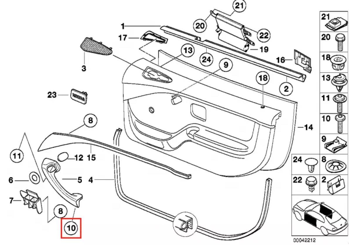 BMW Z3 E36 Inside Door Pull Grab Handle Right - 51418401174 - Etsy