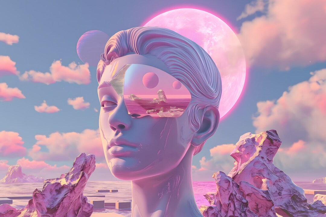 Desktop, Phone Tablet Wallpaper Screensaver, Printable Wall Art, Dopamine & Vaporwave, Printable ...