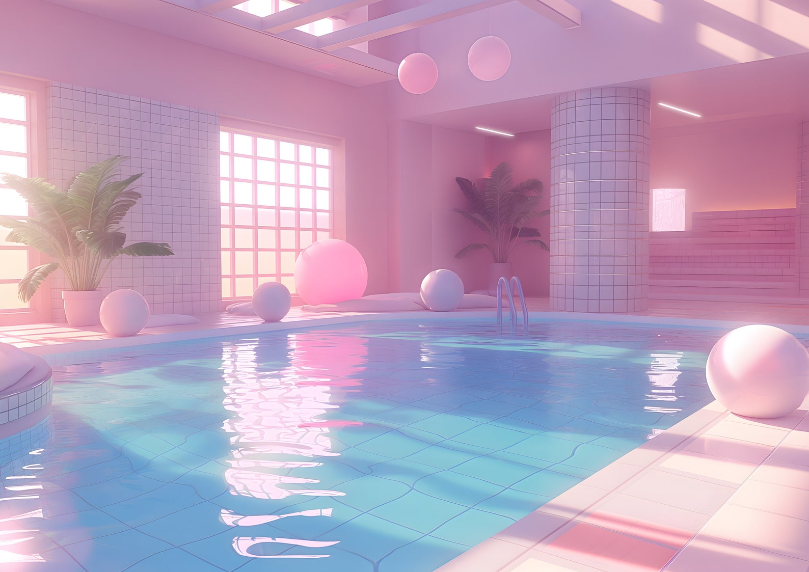 Abstract Wall Art Vaporwave Aesthetic, Dopamine Decor, Large Living ...