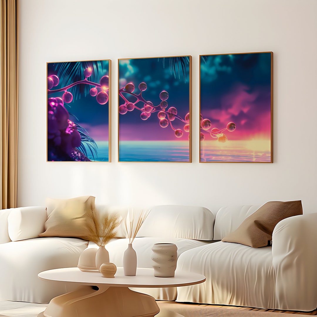 Abstract Dopamine Poster Aesthetic, Vaporwave Inspired, Original Funky ...