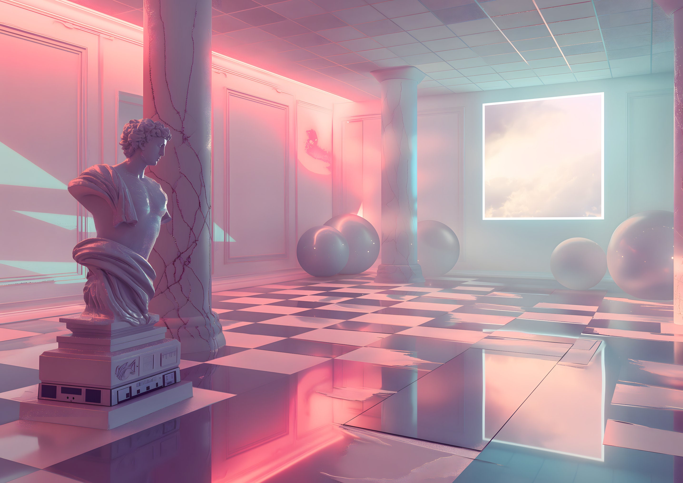 Unique Wall Decor, Original Abstract Y2K Poster Vaporwave Wall Poster ...