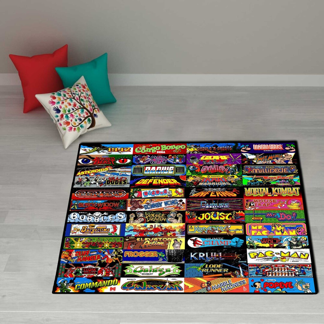 Retro Game Area Rug, Game Boy Rug, Retro Gaming, Custom Rug, Gaming ...