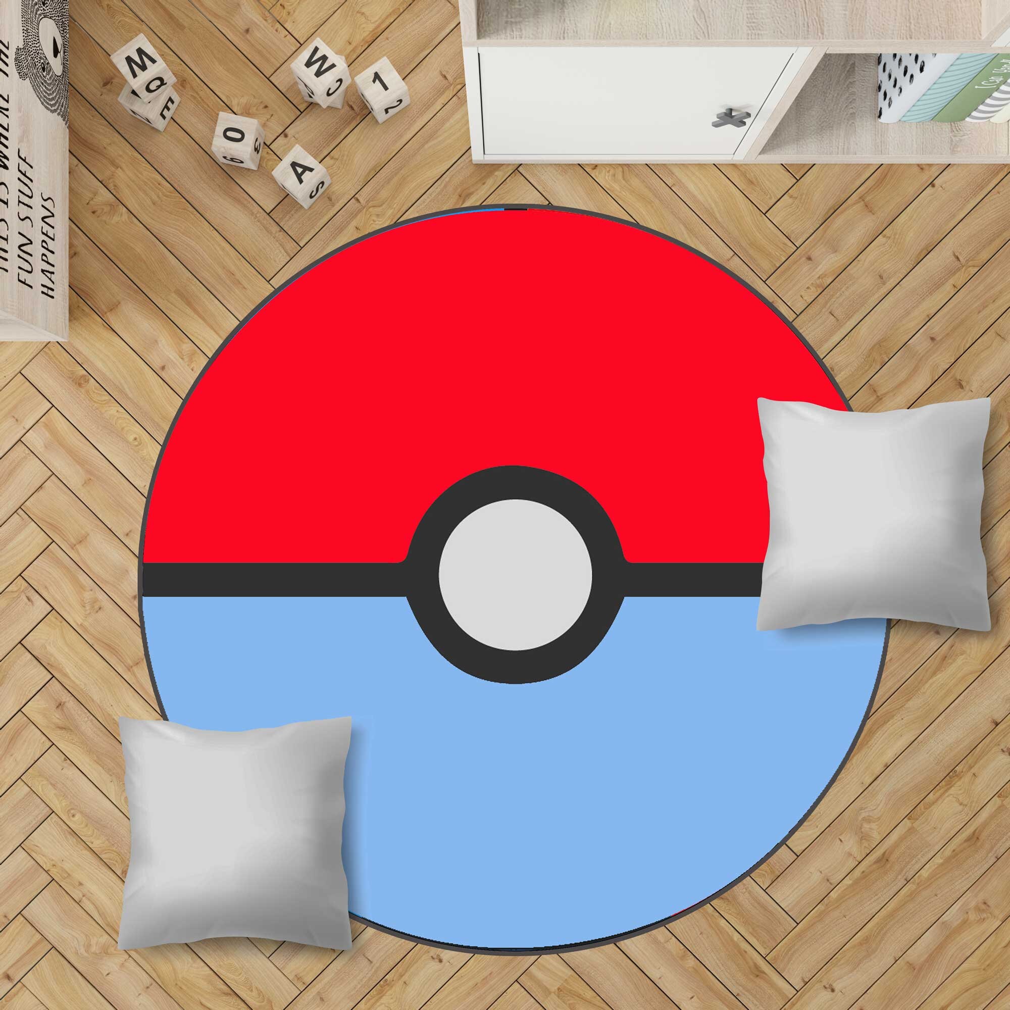 Pokemon Rug, Pokeball Rug, Pokeball, Pikachu, Pokemon Pokeball Rug ...