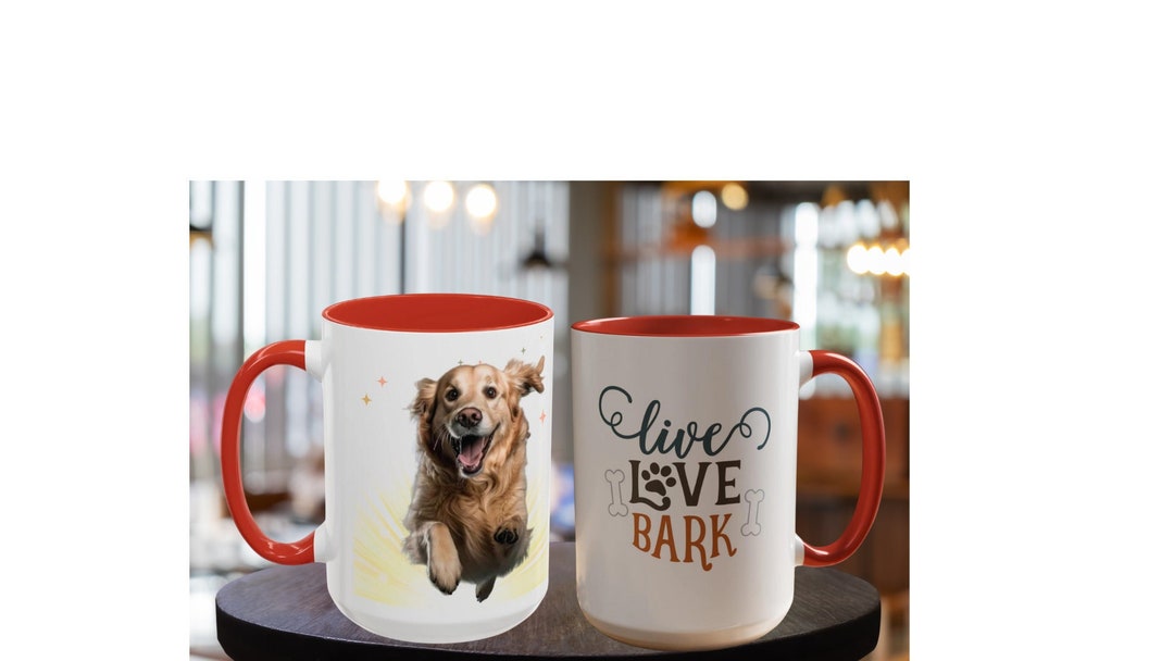 Golden Retriever Mug , Coffee Mug , Derpy Dog Coffee Mug , Cute Dog Mug ...