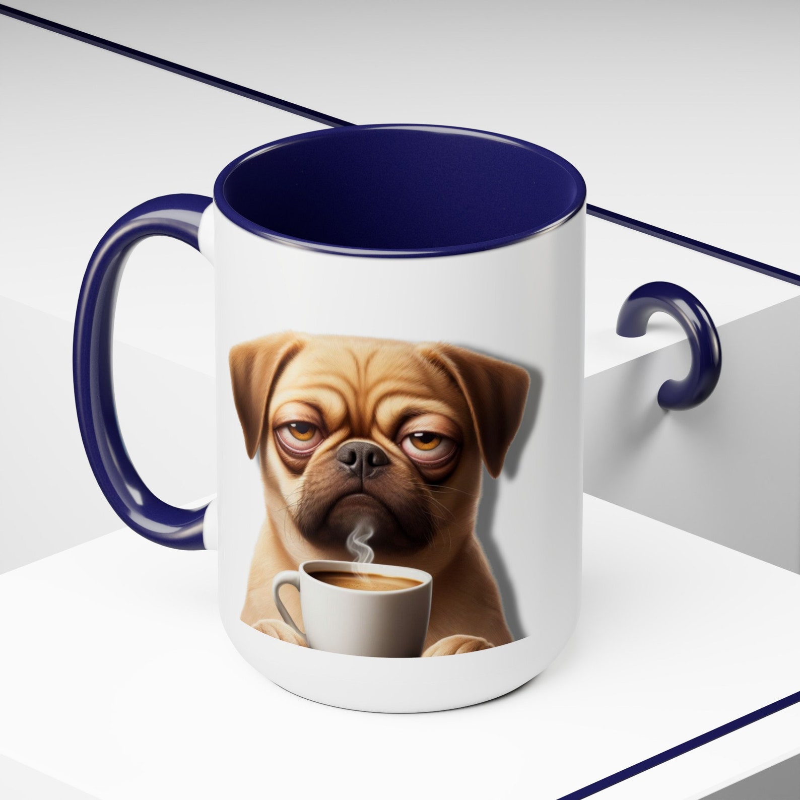 Funny Pug Coffee Mug, Derpy Dog Gift, 15oz - Etsy