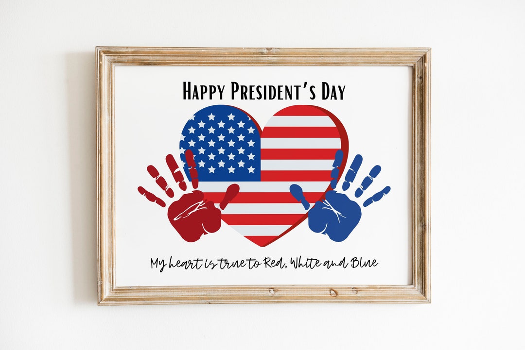 President's Day Handprint Craft, Printable USA Presidents Day, American ...