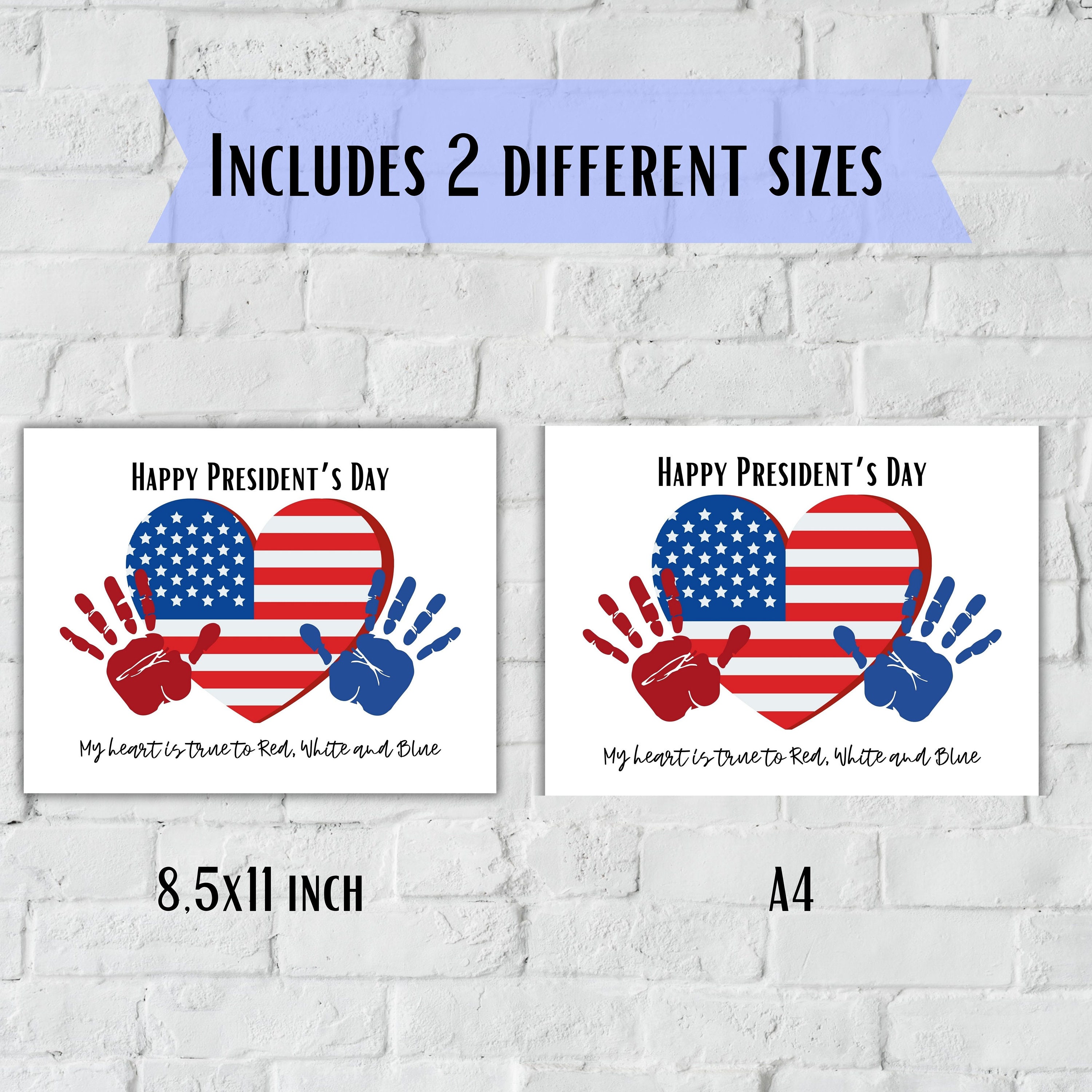 President's Day Handprint Craft, Printable USA Presidents Day, American ...