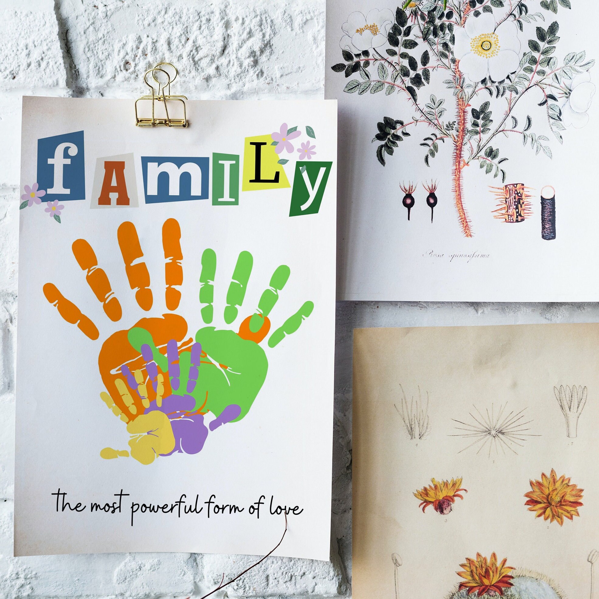 Family Handprint Keepsake, Printable Family Day Gift, Hantprint Art ...