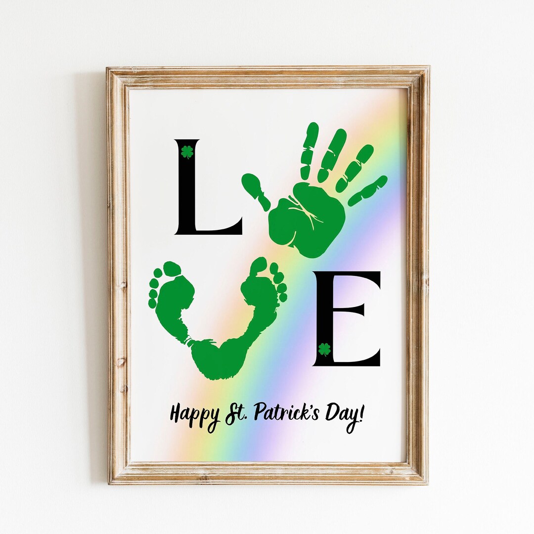 Love Handprint Craft for St Patrick's Day, Printable Shamrock Activity ...