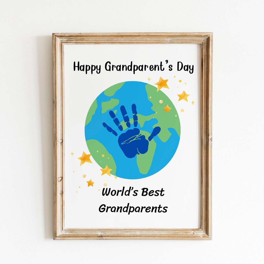 Printable Grandparent's Day Handprint, World's Best Grandparents, Gift ...