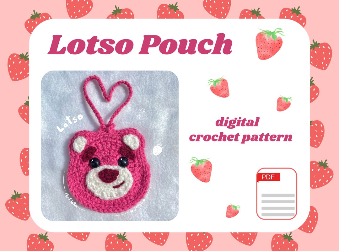 Crochet Pattern Pdf File Cute Lotso Pouch Cute Pink Bear Digital ...