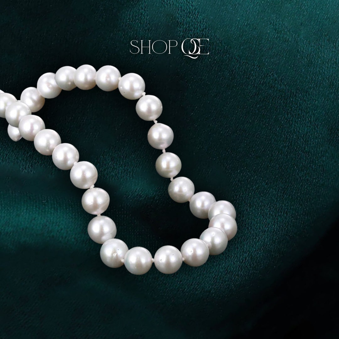 18"+3" Round Edison Pearl Necklace, Genuine Pearl Necklace, Natural ...