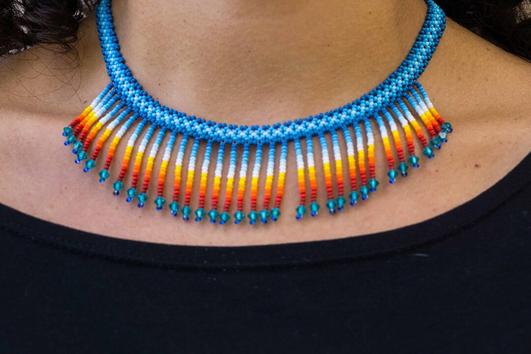 Turquoise Huichol Choker - Etsy