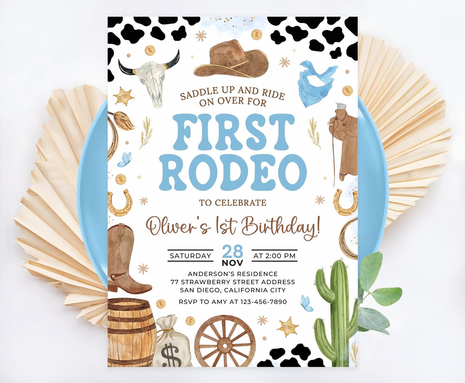 First Rodeo Invitation, Cowboy Birthday Invite, My 1st Rodeo Invitation ...