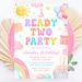 Editable Ready Two Party Invitation, 2nd Birthday Girl Invitation ...