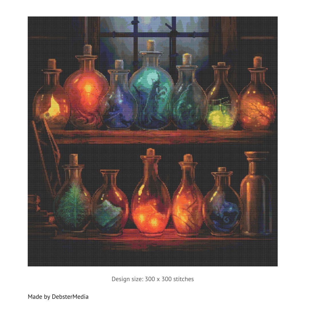 0074 Magic Potions / Cross Stitch Pattern / Crossstitch / Embroidery ...